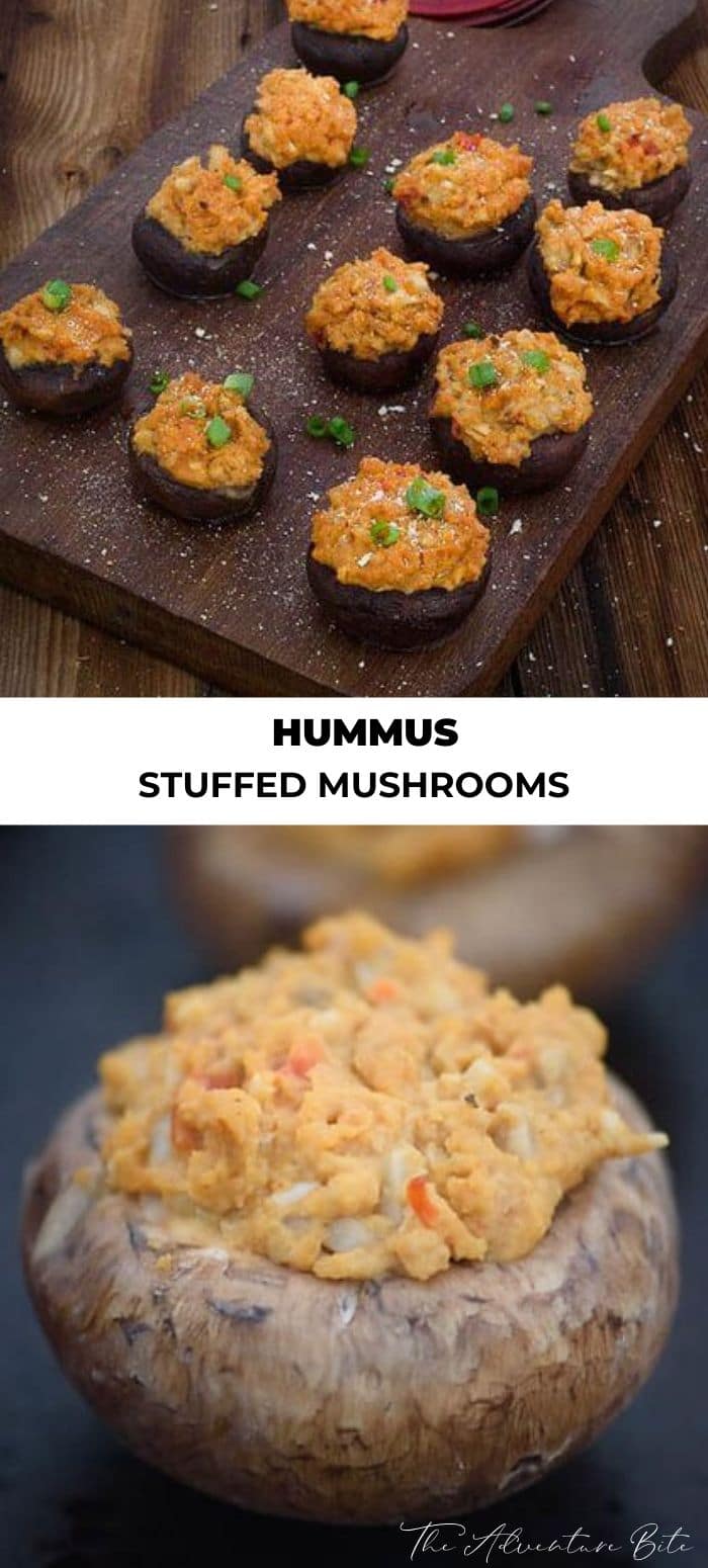 Hummus Stuffed Mushrooms | The Adventure Bite