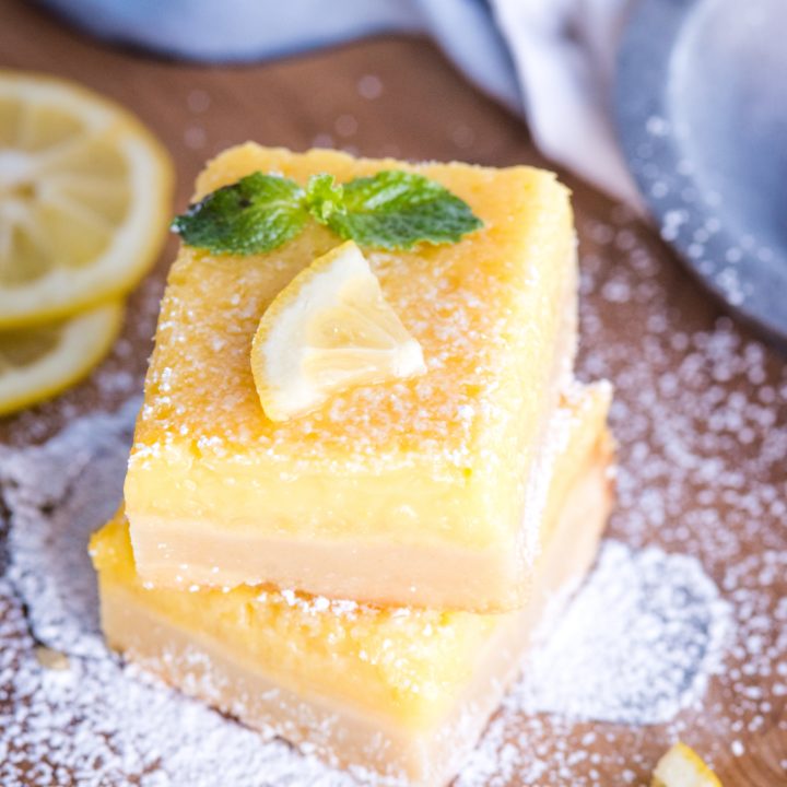 Tasty Lemon Bars with Blueberry Drizzle | The Adventure Bite