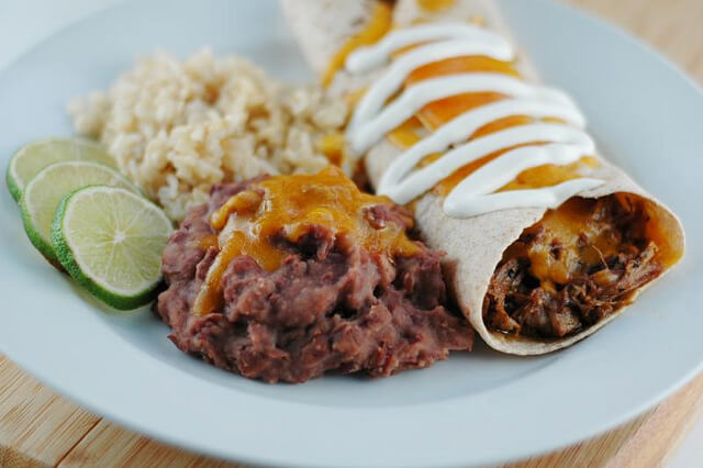 Tomatillo Pork Burritos | The Adventure Bite